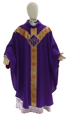 Purple Violet Semi Gothic Chasuble with stole "Advent" Vestment ...