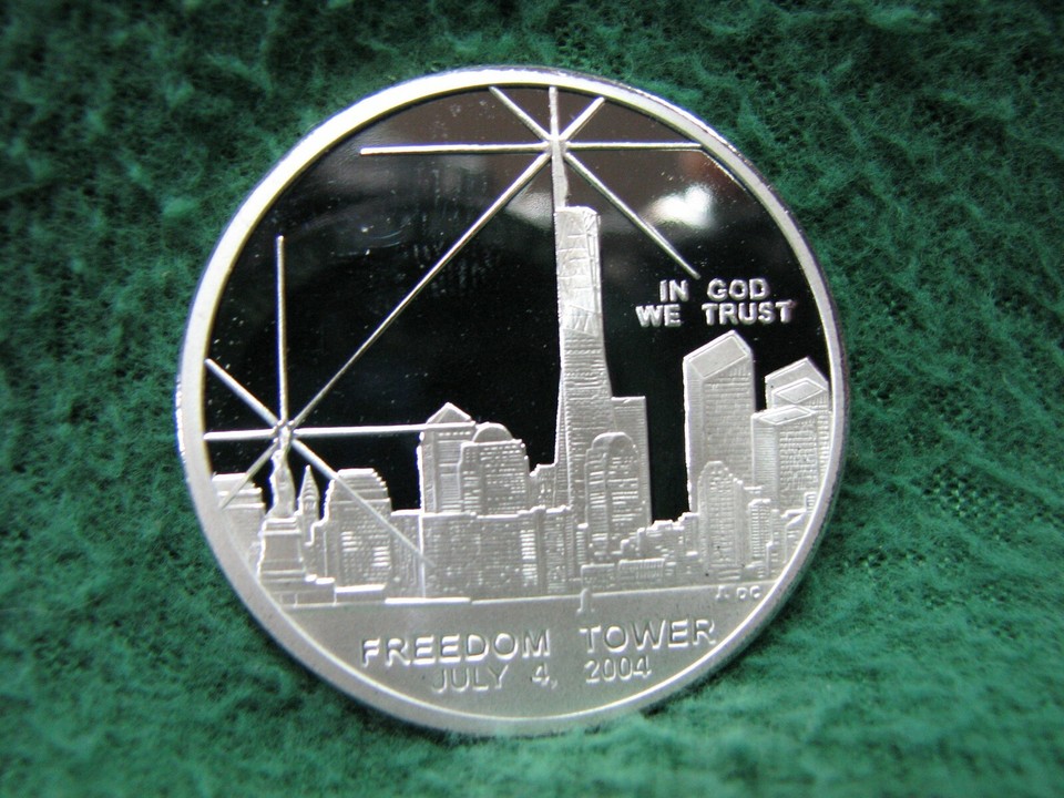 $1 World Trade Center Twin Freedom Towers Coin RECOVERY SILVER 100 Mil ...