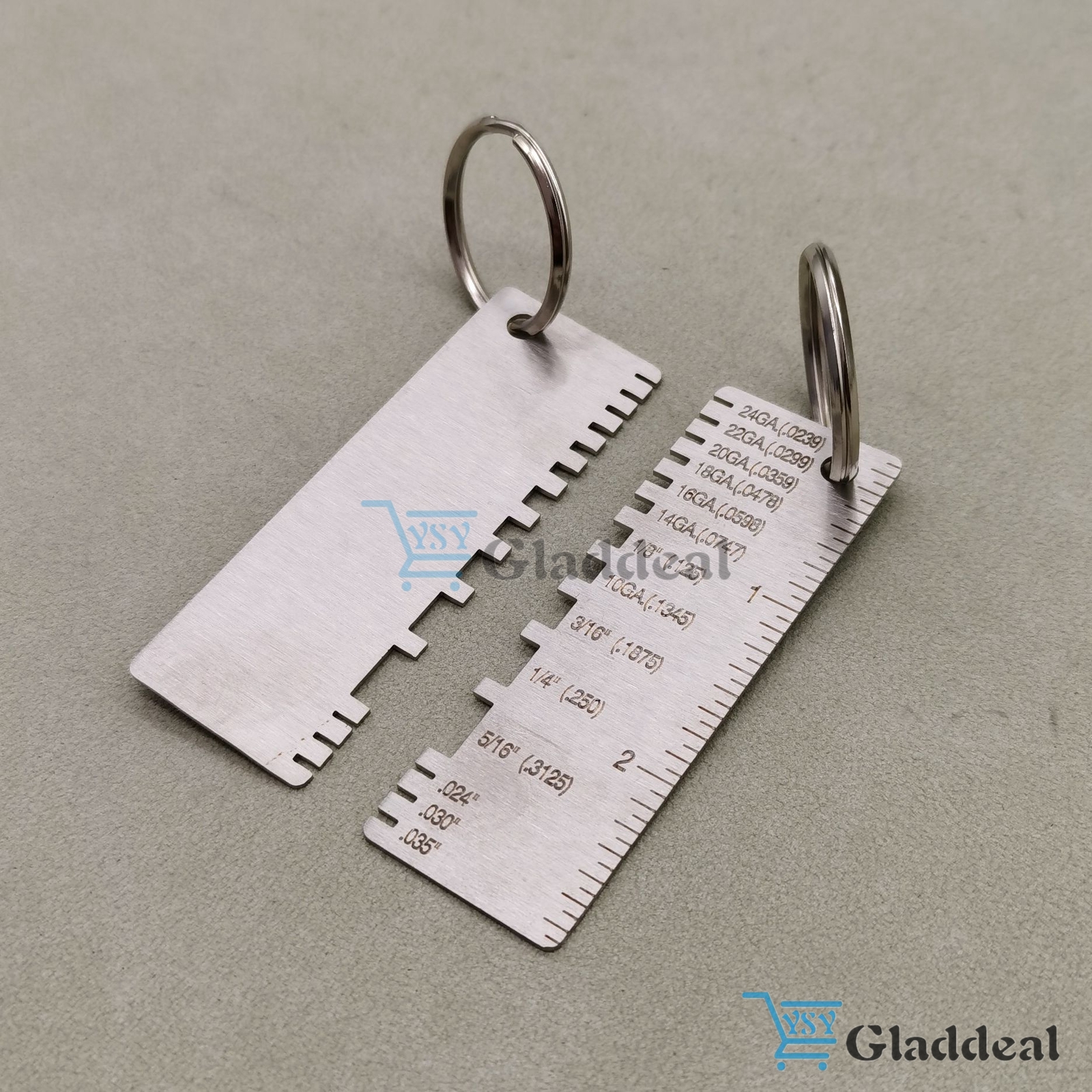 2PCS Thickness Gage Sheet Metal Gauge Measuring Tool Wire Gauge ...