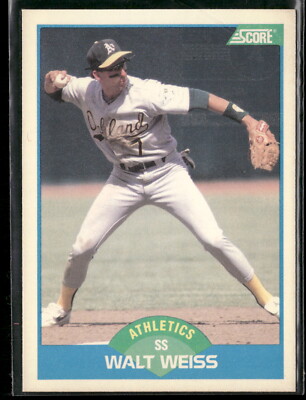 1989 Score #165 Walt Weiss Oakland Athletics | eBay