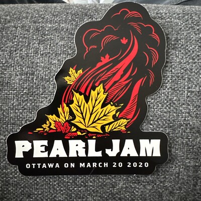 Pearl Jam Sticker Ottawa 3/20/2020 Eddie Vedder Gigaton Tour Maple ...