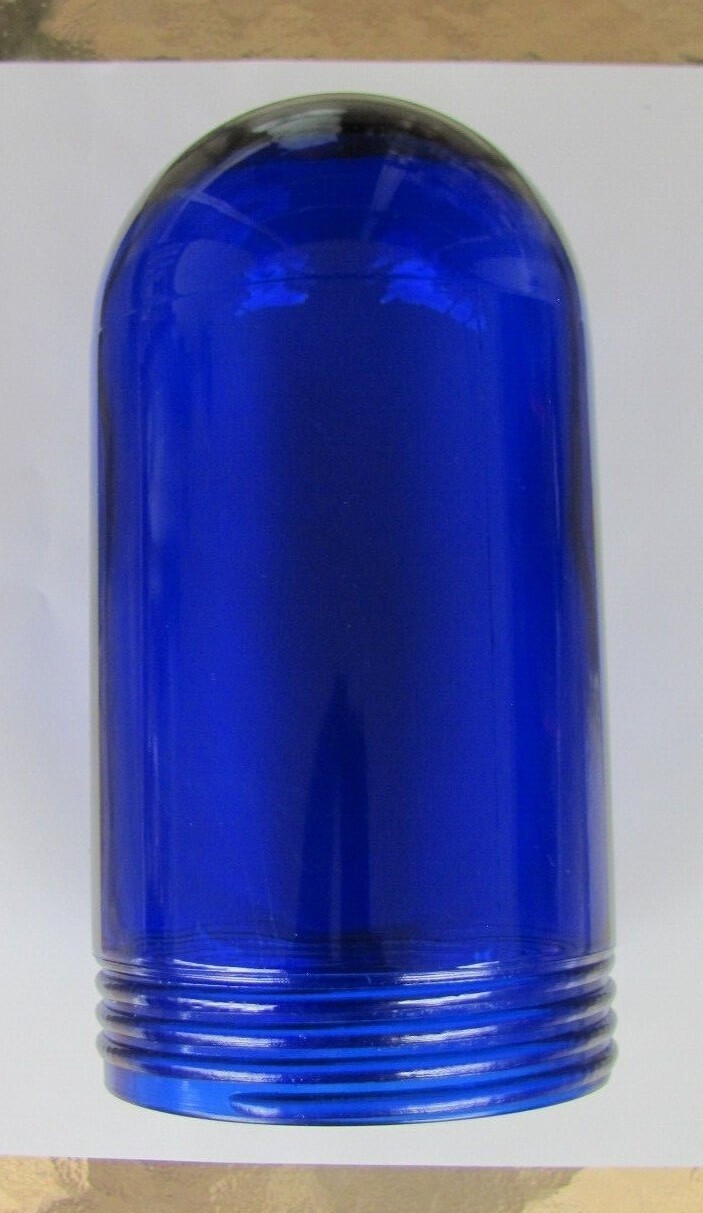 1 Cobalt Blue Glass Crouse Hinds Traffic Signal Preemption Light Globe ...