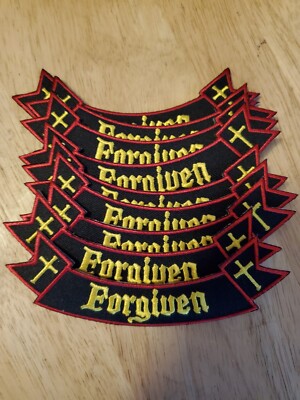 RELIGIOUS BIKER PATCH "FORGIVEN" RIBON patch SMALL NEW NICE | eBay