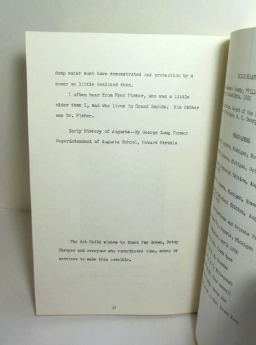 Early Days of Augusta Michigan by George Long and Howard Struble Local ...