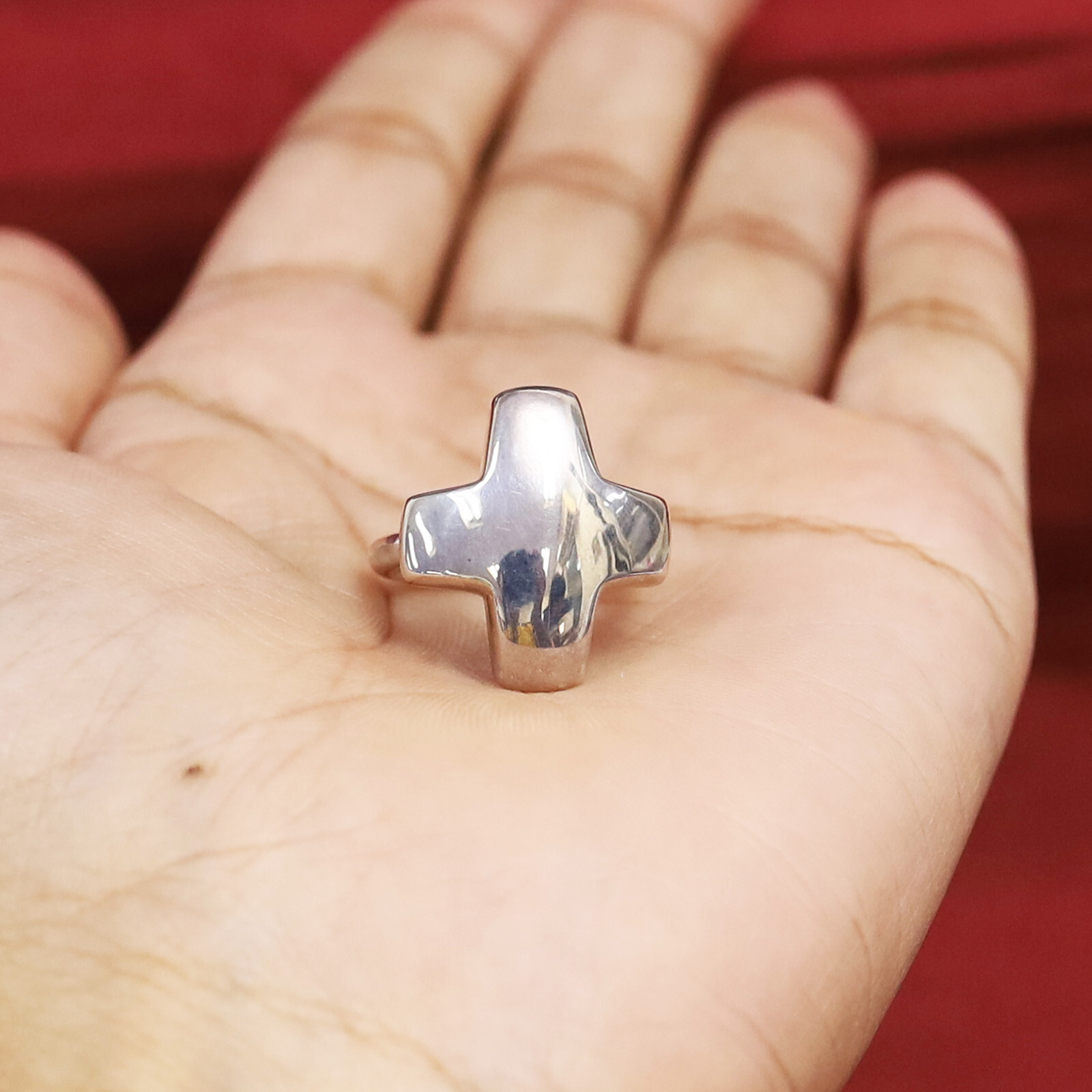 QVC RLM Studio Sterling Cross Symbol Design Ring Pre-… - Gem