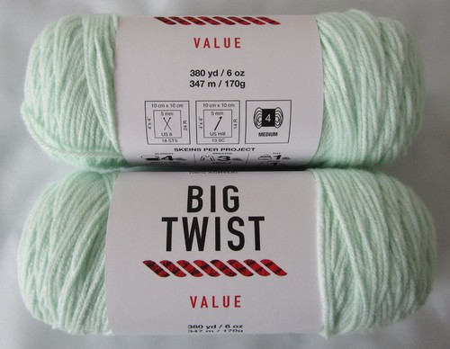 BIG TWIST Value Yarn Mint Green Acrylic Yarn 380 Yards - 6oz. - #4 ...