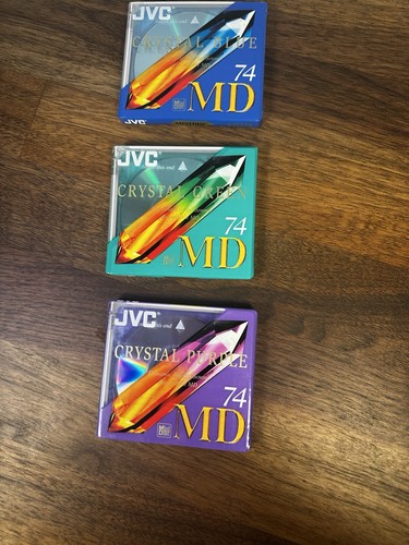 MD VICTOR/JVC MD 74 CRYSTAL PURPLE, GREEN, BLUE BLANK MINI DISC Factory ...