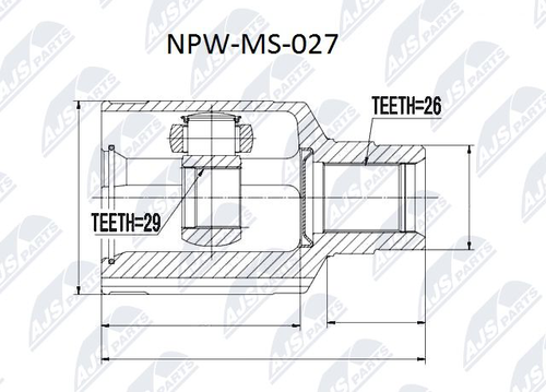 NPW-MS-027 NTY Gelenksatz, Antriebswelle für MITSUBISHI 5902048013507 ...