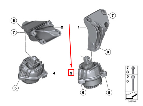 NEW BMW 5 F10 LEFT ENGINE MOUNT 22117935147 7935147 ORIGINAL 22-11-7 ...