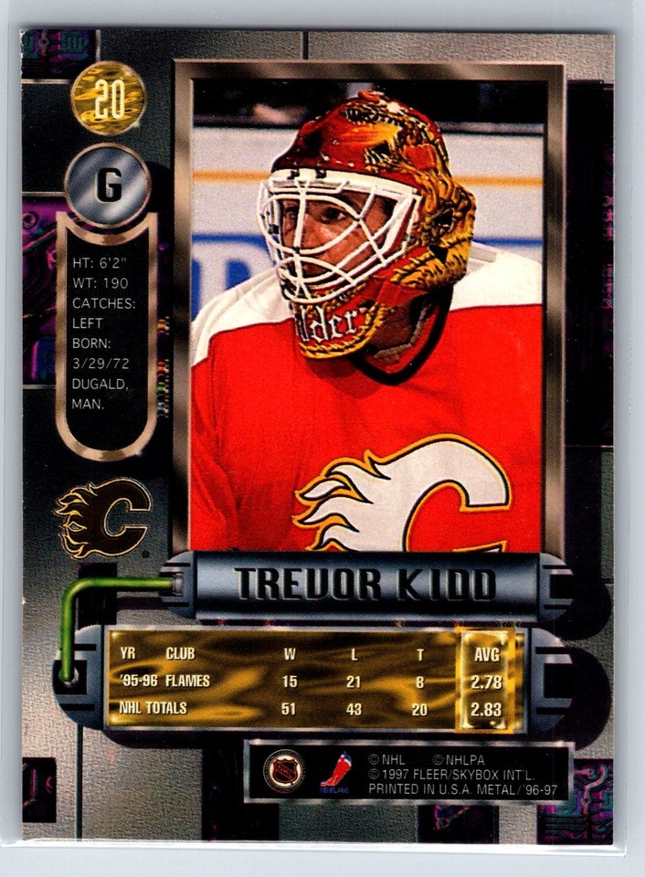 1996-97 Metal Universe Trevor Kidd Calgary Flames #20 | eBay