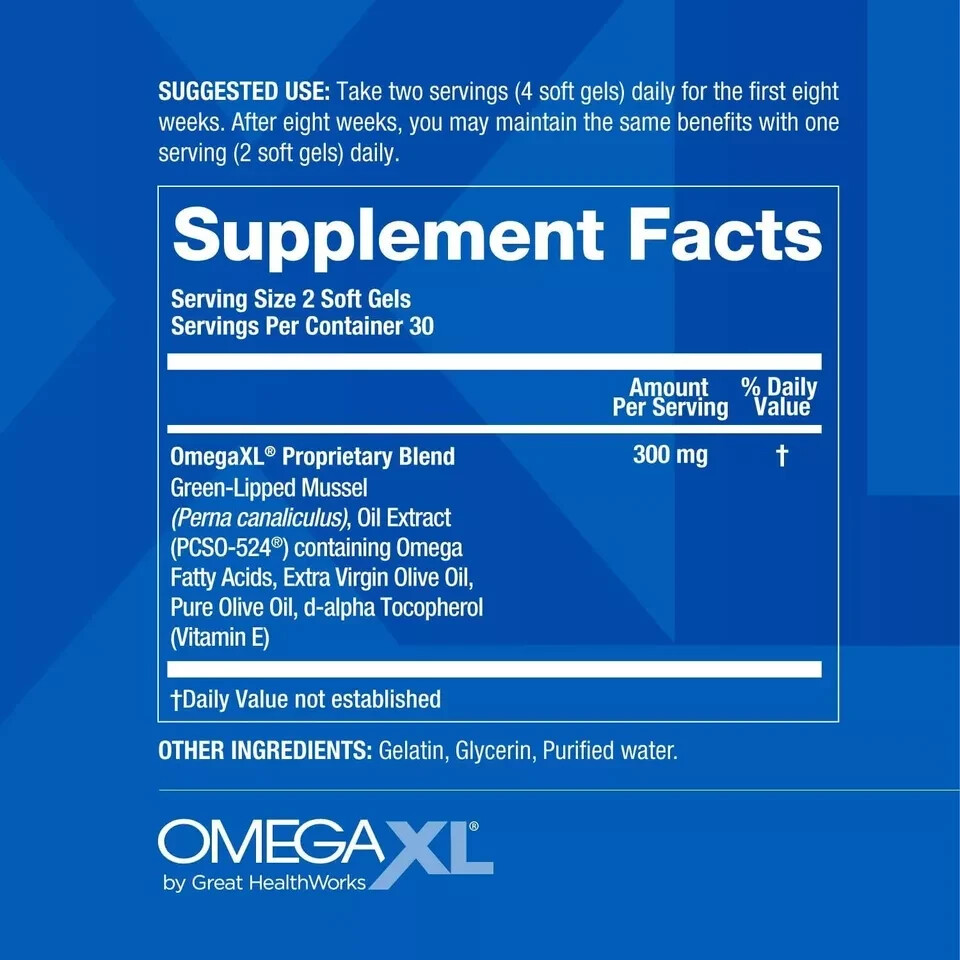 Omega XL Natural Joint Muscle Support Omega 3 Joint Pain Relief 60 ...