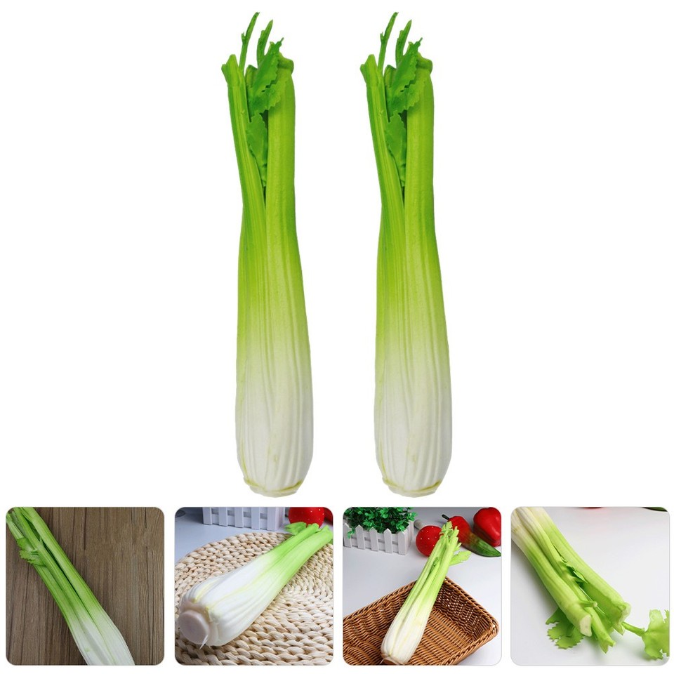 2 Pcs Artificial Celery Decor Simulation Vegetables Decoration Lifelike ...