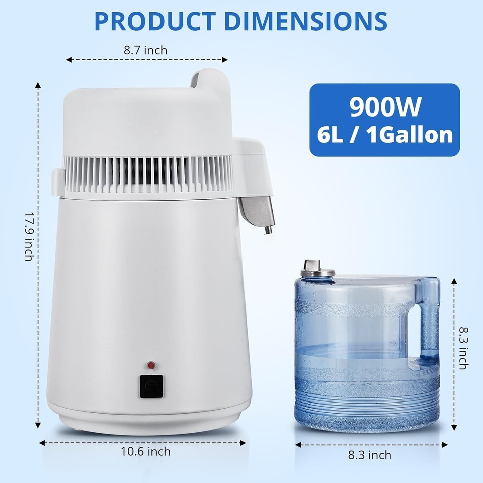 6L Distilled Water Maker 750W Durable Stainless Steel Interior Water ...