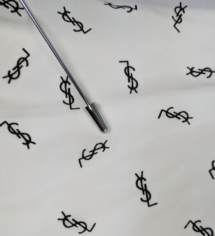 Yves Saint Laurent YSL Vintage Monogram Logo White silk Scarf 80s ...