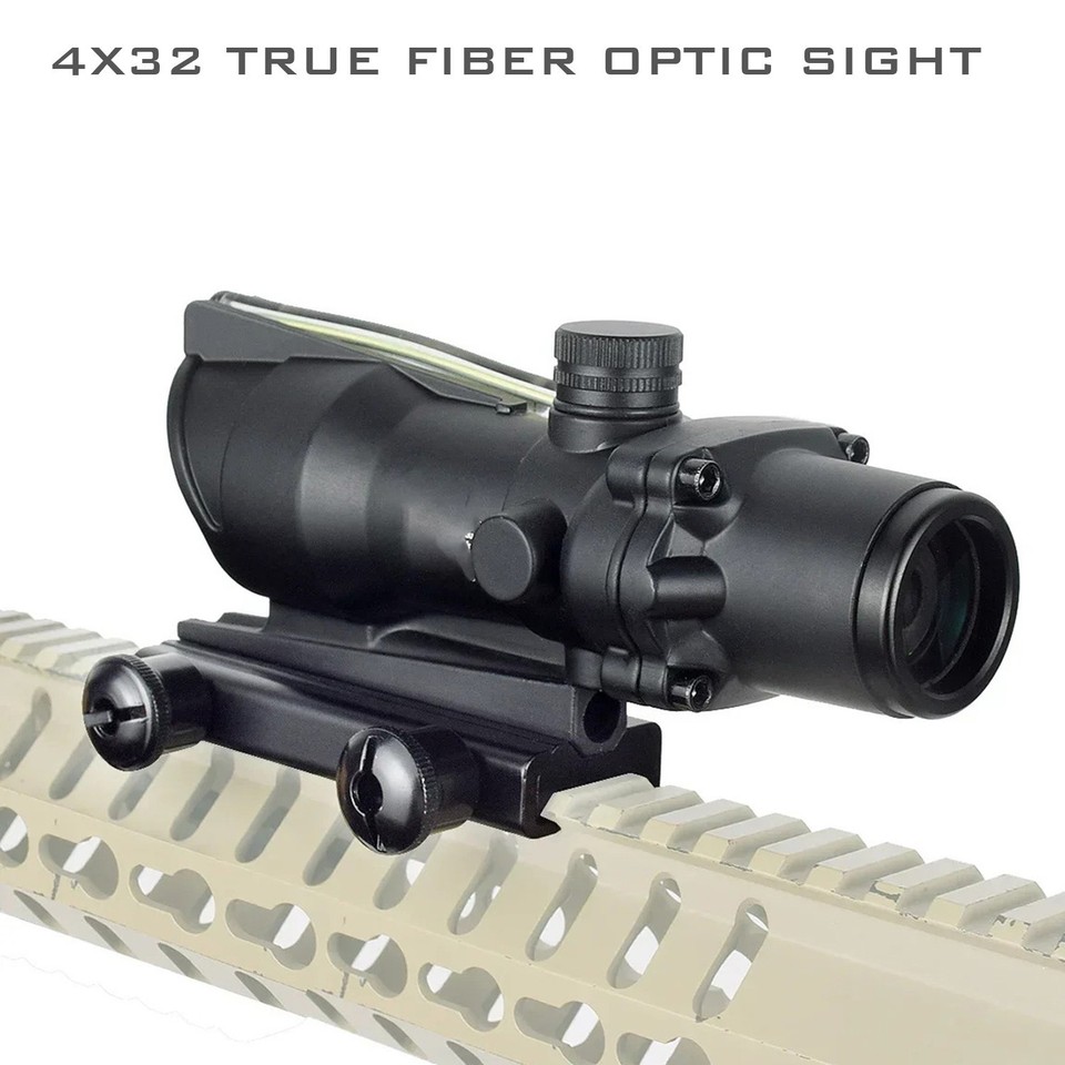 ACOG 4x32 True Fiber Optic Red Chevron Illuminated Hunting Tactical ...