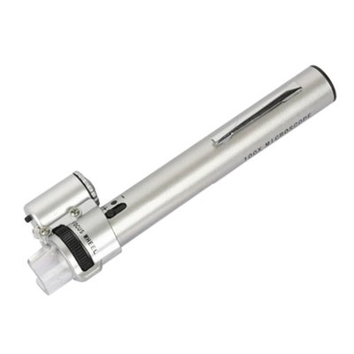 100X Mini LED Magnifier Microscope Jewelers Loupe Magnifying Glass ...