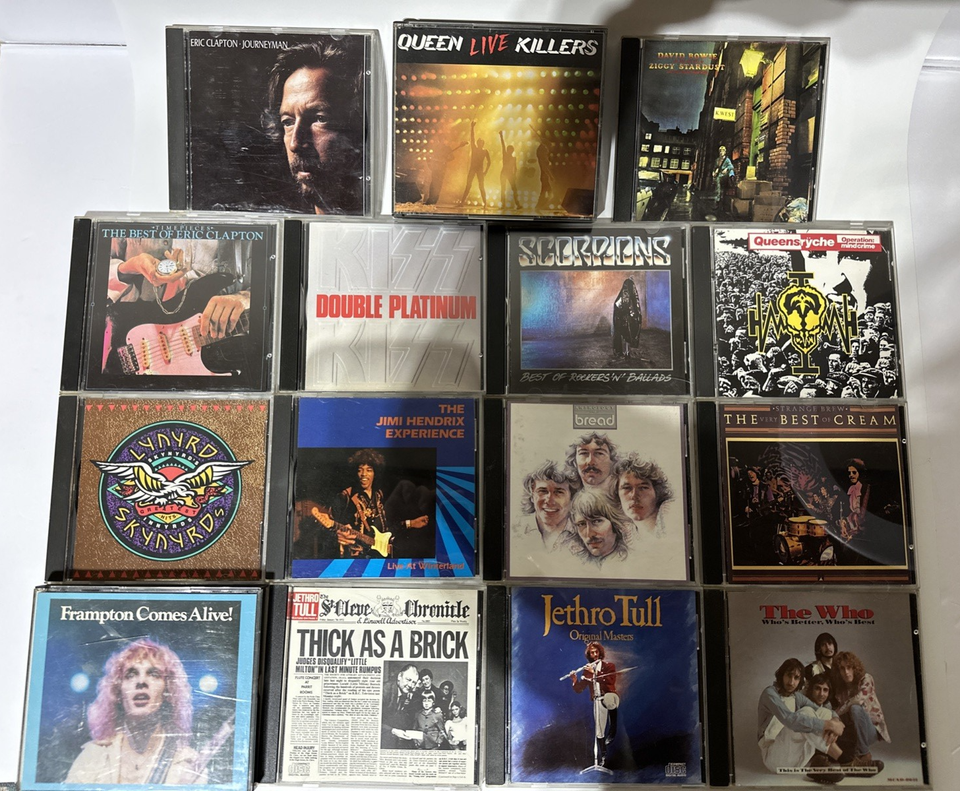 70s 80s 90s 00s Lot of CDs Classic Rock! Queen Bowie Clapton Tull ...