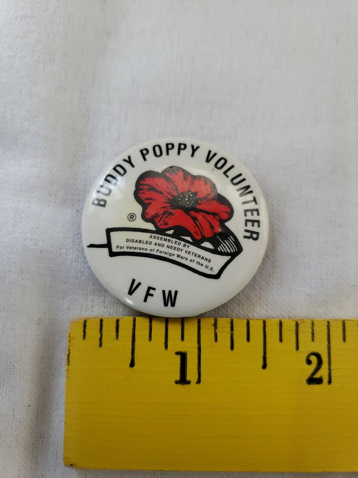 Veterans of Foreign Wars VFW Buddy Poppy Volunteer Disabled & Needy Pin ...