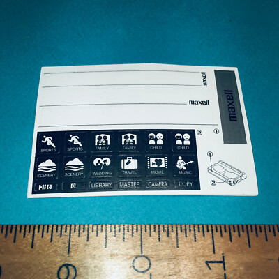 VINTAGE NEW OLD STOCK STICKERS MAXELL Hi 8 Videotape CASSETTE 8MM LABEL ...