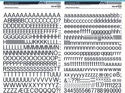 MECANORMA Transfers Lettering A3, Fonts, Typo, #221 Grotesque 215 13 ...