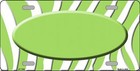 Lime Green White Zebra With Center Oval License Plate Tag LP1384 | eBay