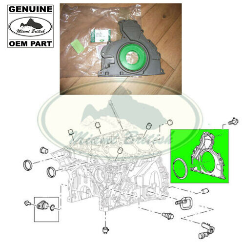 LAND ROVER CRANKSHAFT REAR RETAINER & SEAL DIESEL 3.0 V6 RRS LR3 LR4 RR ...