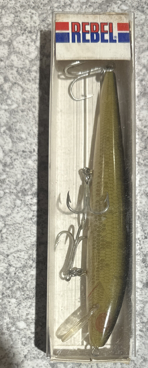 Vintage Rebel Fishing Lure 6” Naturalized Bass | eBay