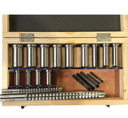 22pcs Keyway Broach Bushing Shim Set Metric System 12-30 HSS Keyway ...