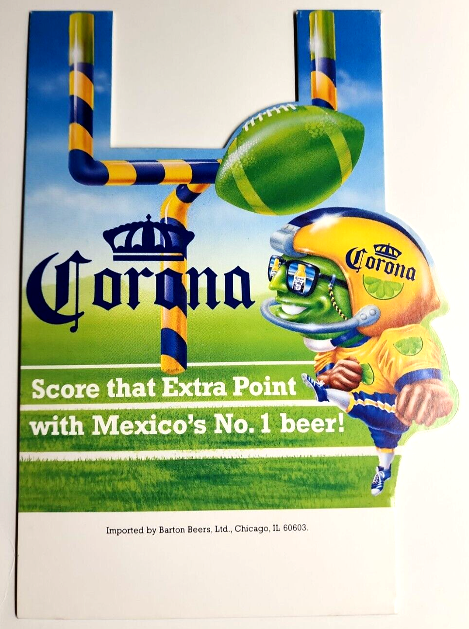 1990's Corona Football Promo Tavern Tabletop Sign Mexico's #1 6" x 5.25 ...