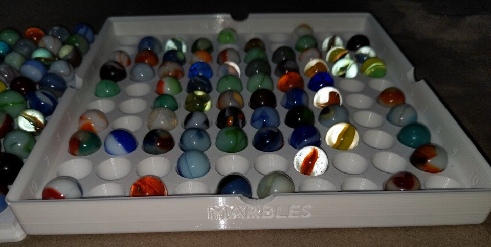 NO MARBLES - 100x 17mm Marbles White 3D Print Display Storage Sorting ...