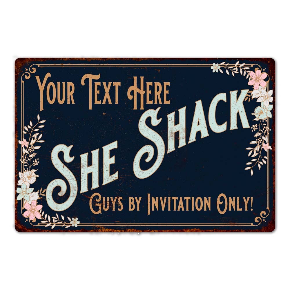 Personalized SHE SHACK Sign Wall Decor Your Name Custom Shed Lady ...