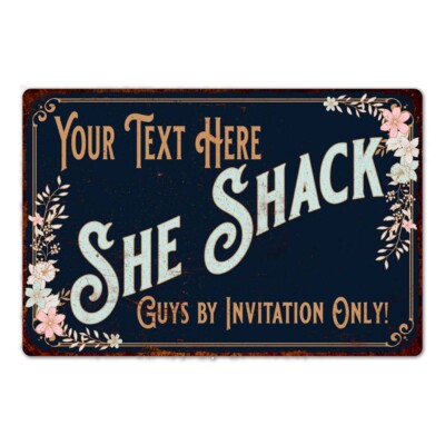 Personalized SHE SHACK Sign Wall Decor Your Name Custom Shed Lady ...