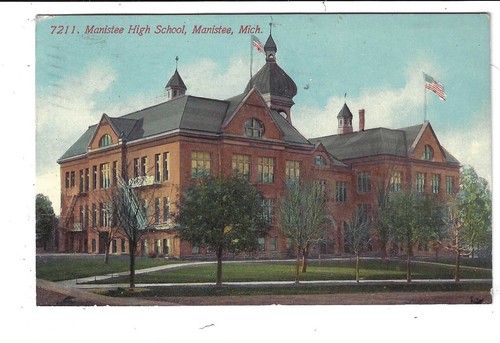 POSTCARD MANISTEE HIGH SCHOOL MANISTEE MICHIGAN | eBay