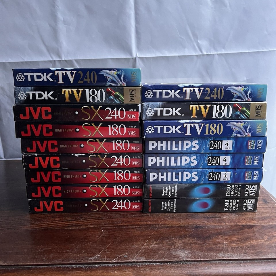 JOB LOT Bundle 17 Blank VHS Video Cassette Tapes old TV Recordings BBC ...