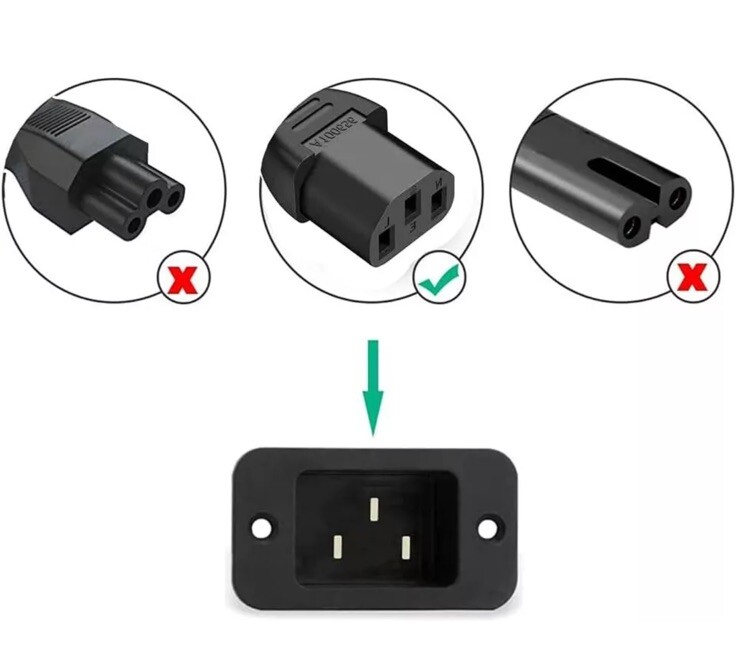 3 Prong AC Power Cord Cable Plug Standard PC Computer Monitor Desktop ...