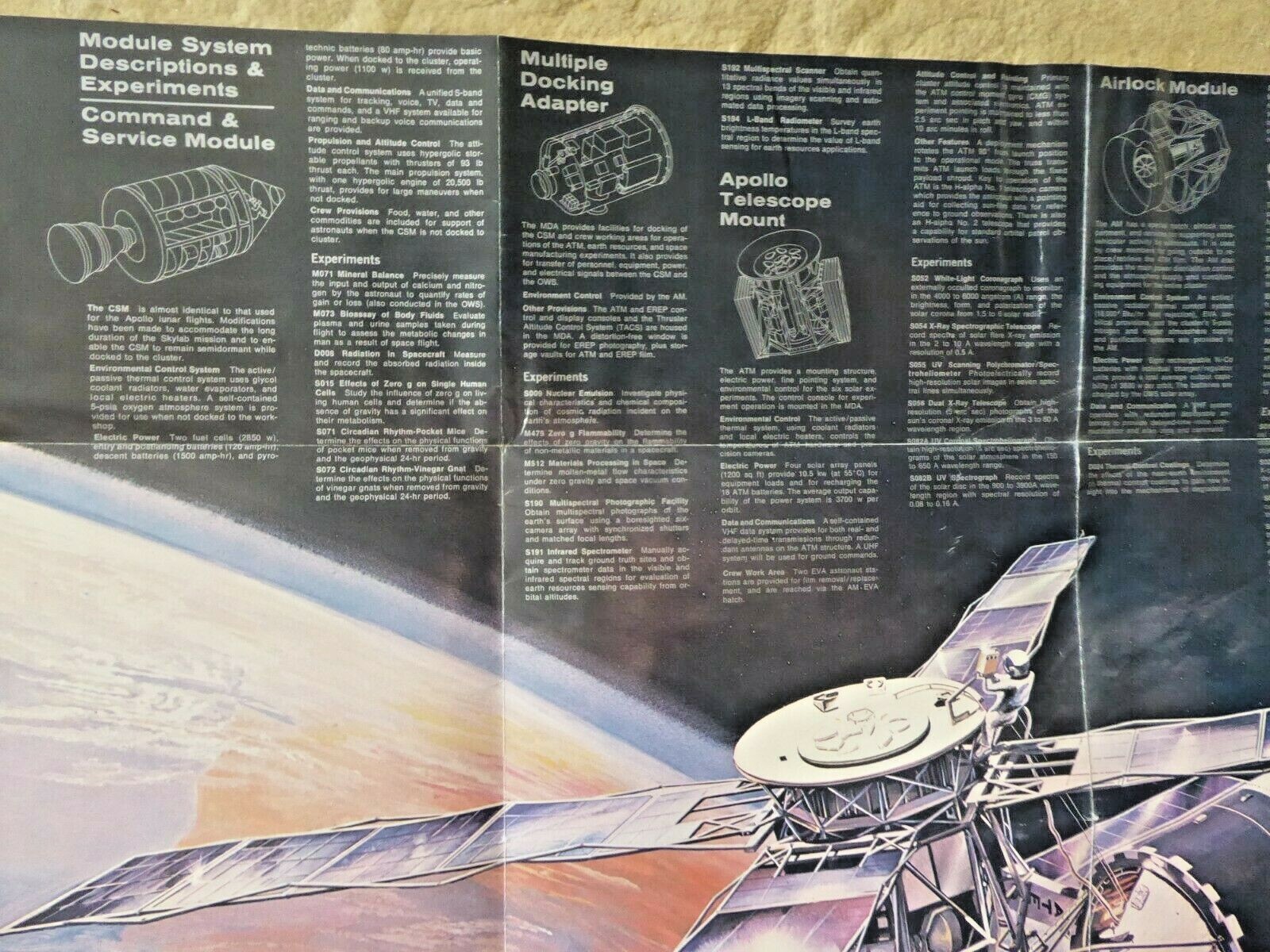 VINTAGE POSTER SKYLAB NASA MARTIN MARIETTA SPACE STATION c.1971 by ...