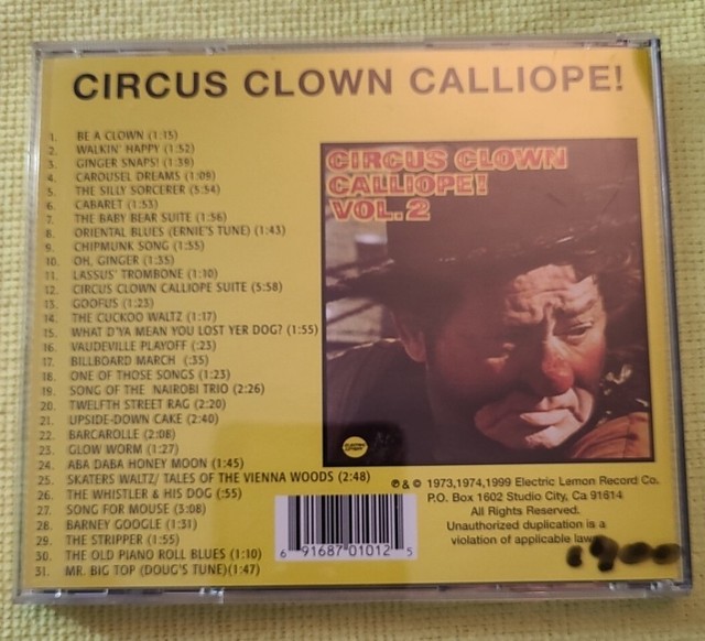 Circus Clown Calliope Volume 2 CD 1999 for sale online | eBay