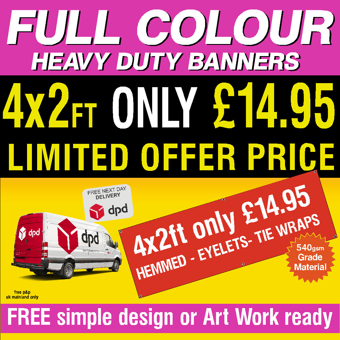 PVC Banners Outdoor Vinyl Banner Advertising Sign Display Printed Heavy ...