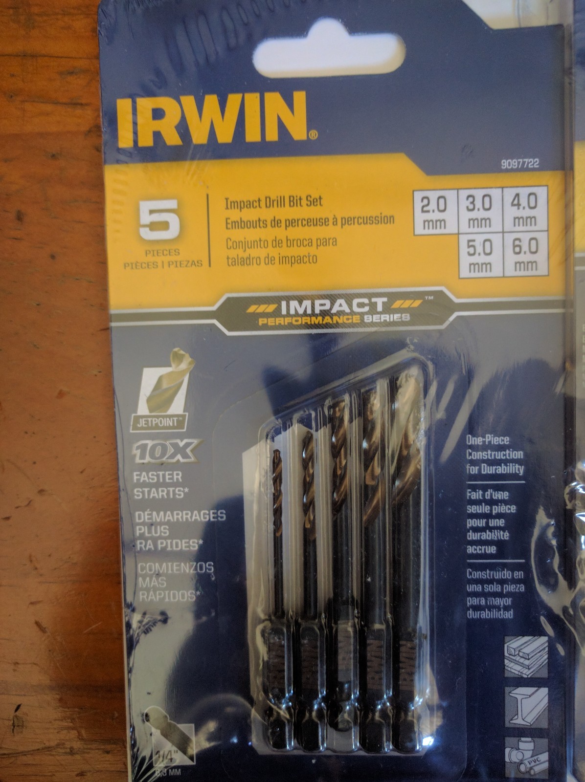IRWIN Impact 5x 1/4" Hex JETPOINT Drill Power Bit Set Kit 9097722 mm: 2 ...