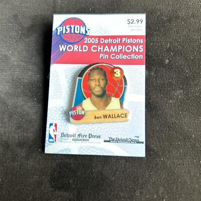 A 2005 Detroit Pistons WORLD CHAMPIONSHIP Pin Collection Ben Wallace ...