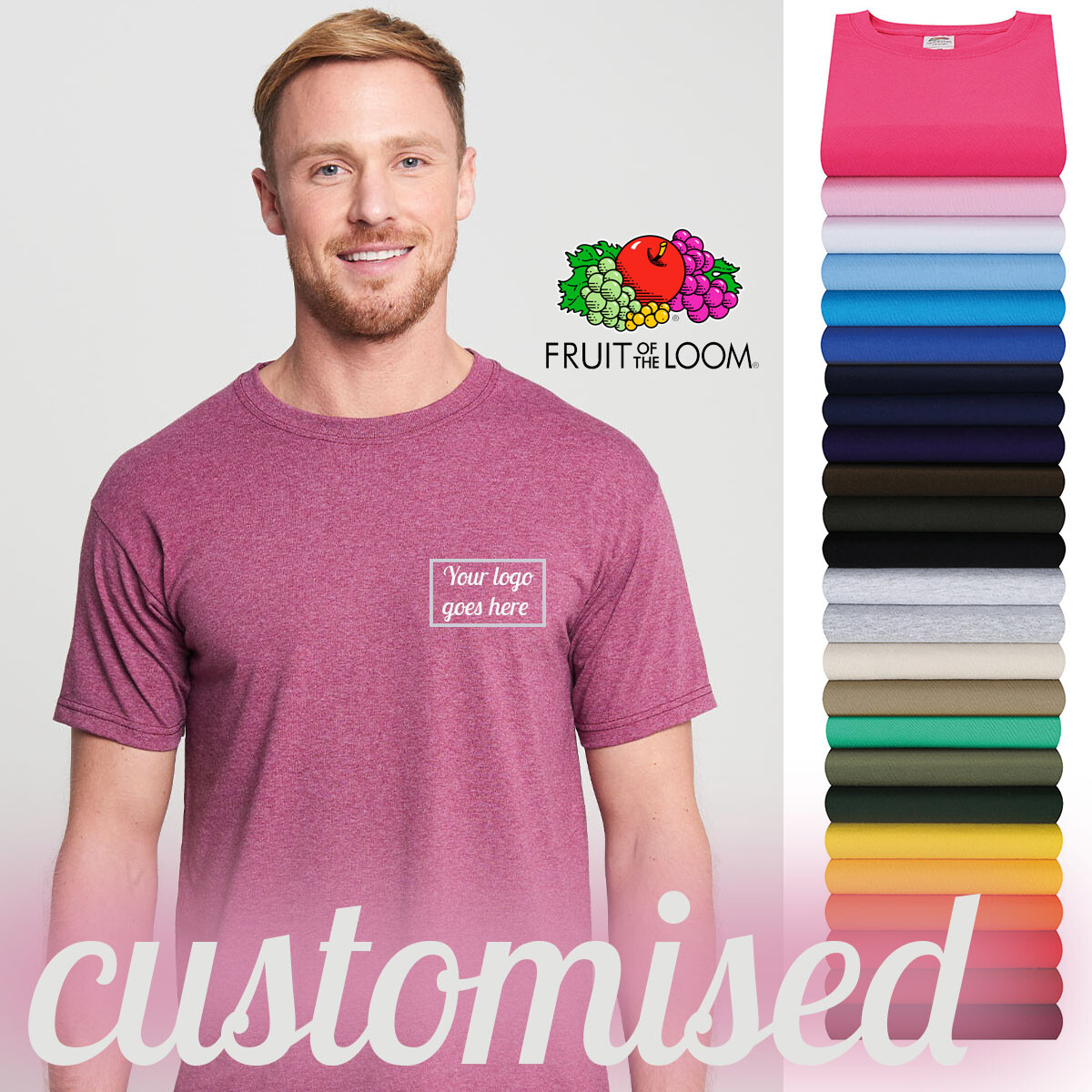 Personalised Work T Shirt Custom Printing, Printed on Cotton Tee Shirt ...