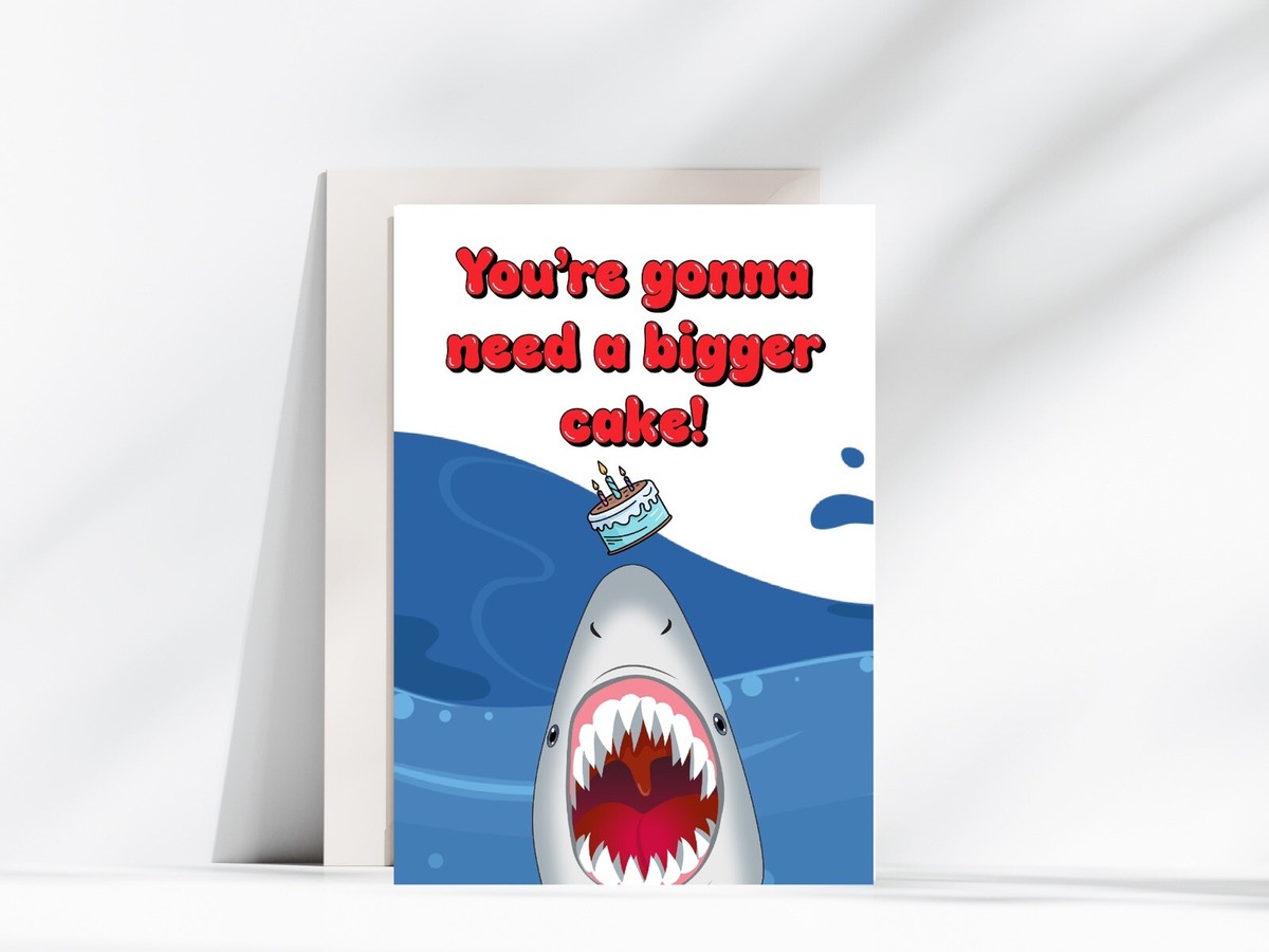 Shark Birthday Memes Personalised Shark Birthday Card, Jawsome
