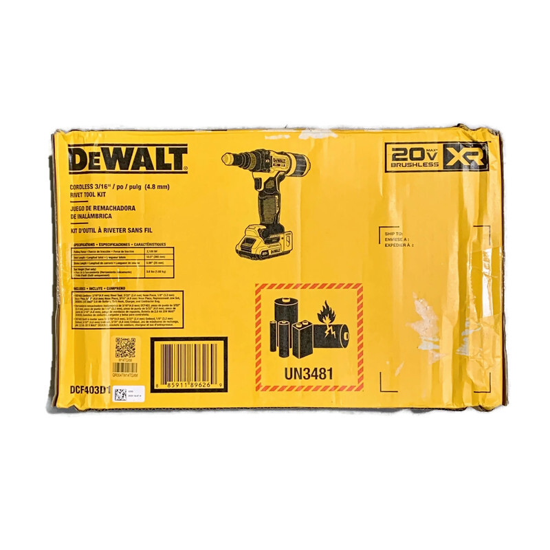 DEWALT DCF403D1 20V MAX XR Brushless Cordless 3/16-inch Rivet Tool Kit ...