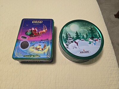 Oreo 1995 Limited Ed. Santa Tin Tins & Kelsen Danish Butter Cookies ...