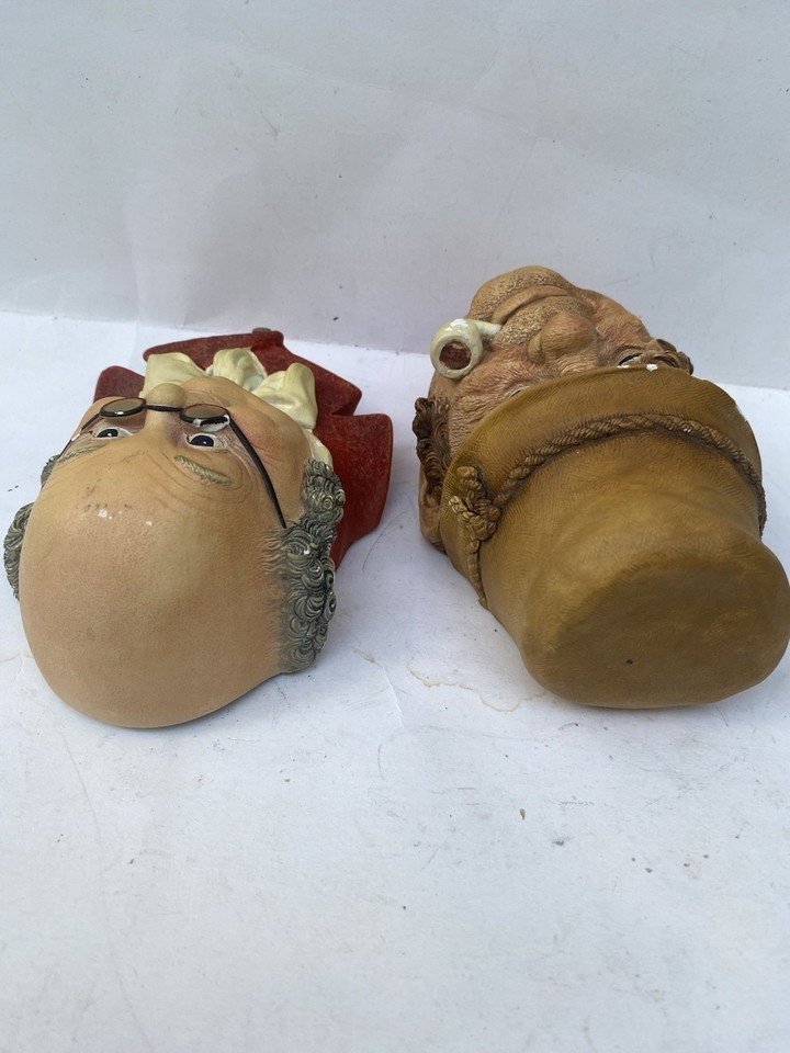 TWO BOSSONS HEAD Dickens CHRISTMAS CAROL, PADDY & MR. PICKWICK England ...