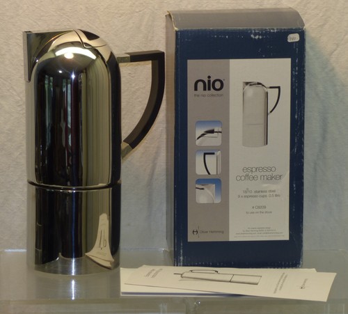 Oliver Hemming NIO Large 9 Cup Espresso Coffee Maker NIB C8209 Modern ...
