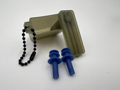 Military Issue Ear Plugs with Case & Chain - Army & Marine Corps Ear ...