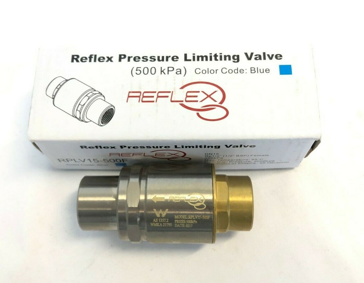 Reflex RPLV15-500F 500kPa Pressure Limiting Valve 15mm 1/2" Female, Exp ...