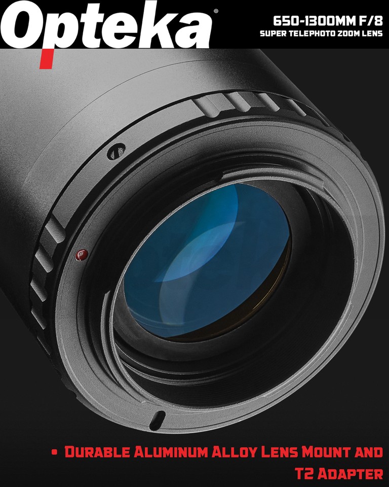 Opteka 650-1300mm f/8 Telephoto Zoom Lens for Panasonic M43 Micro Four ...
