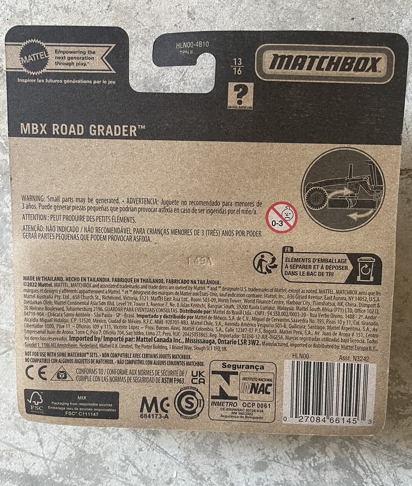 Matchbox Real Working Rigs Orange MBX Road Grader RW020 70 anniversary ...